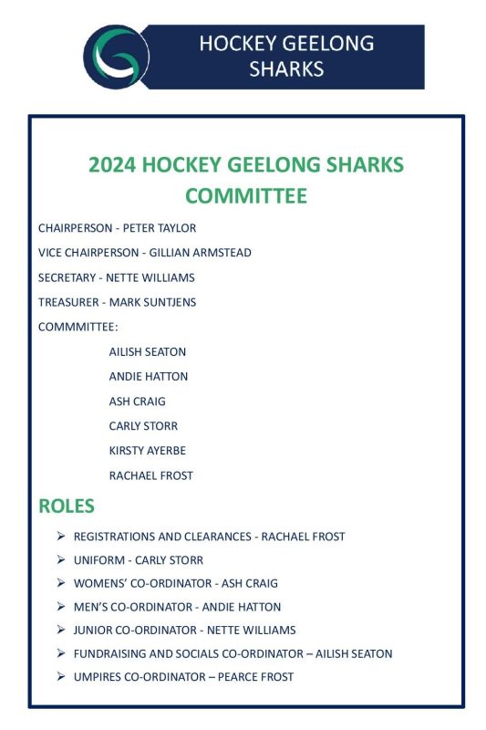 Hockey Geelong Sharks Rep Teams - Geelong Hockey Association